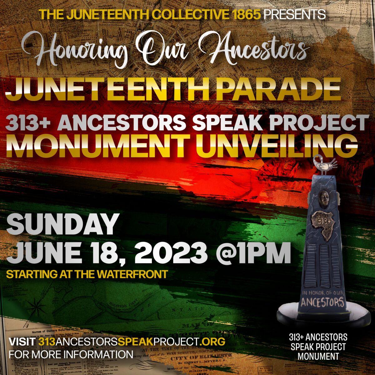 Juneteenth Parade & Monument Unveiling: Digital Flyer Design